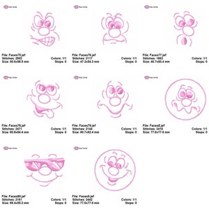 Emoji Faces Embroidery Design - Machine Embroidery Pattern - 80 Types ...