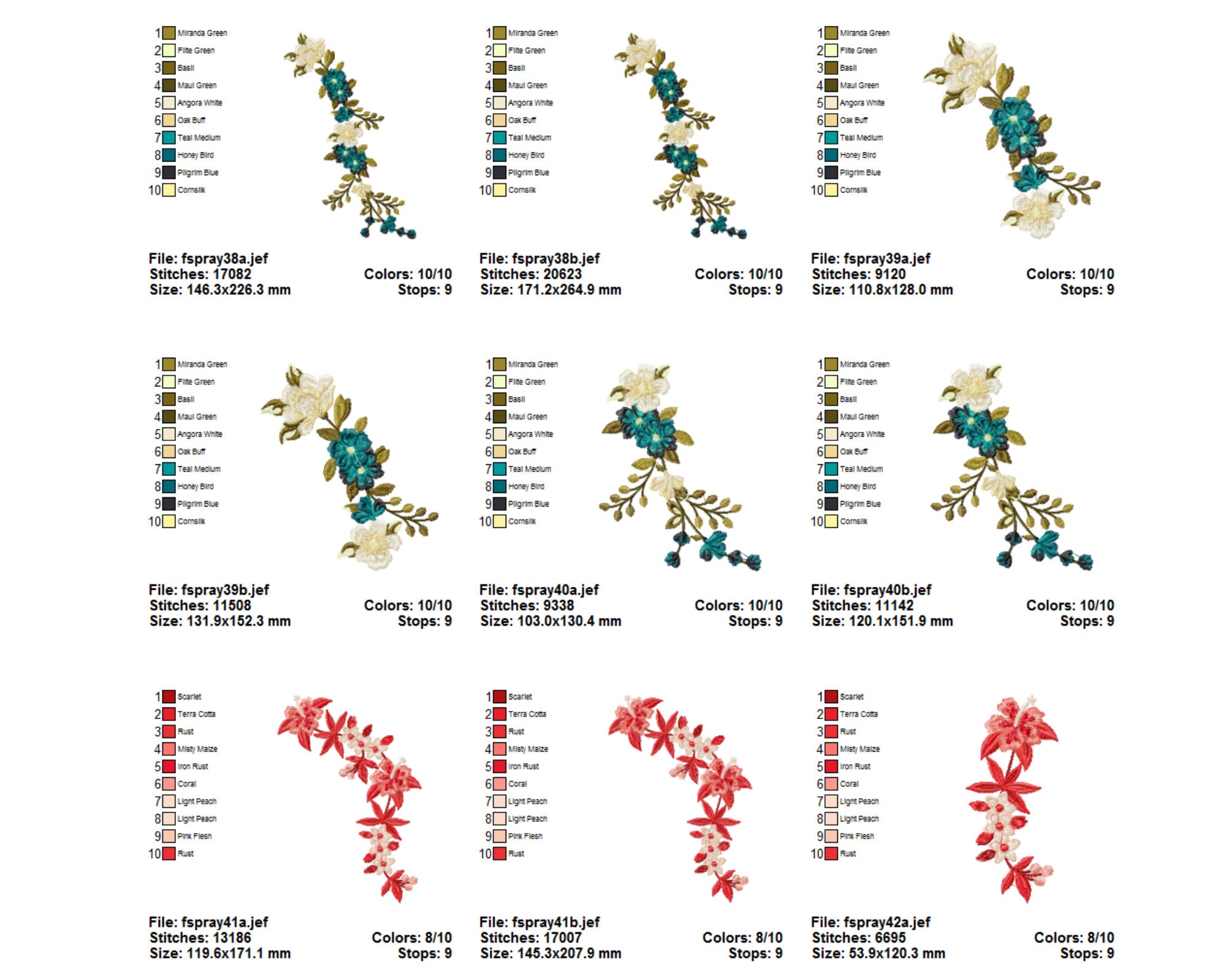 36 Flower Embroidery Design Bundle 2 Sizes Instant | Etsy