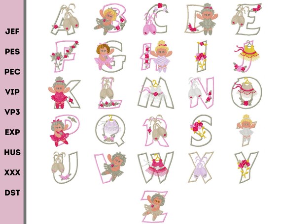 Baby Applique Alphabet Embroidery Design Instant Download | Etsy