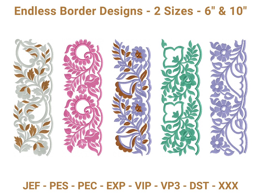 Endless Border Embroidery Designs – 2 Sizes (6 Inch & 10 Inch ...