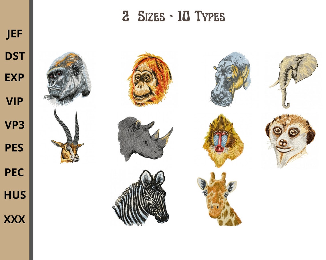 African Animals Embroidery Design Machine Embroidery Pattern - Etsy