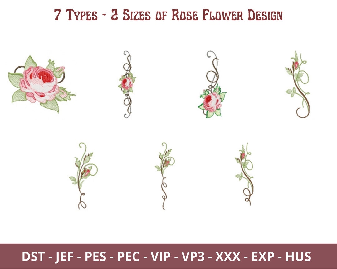 Rose Flower Embroidery Design , Creative Rose Machine Embroidery Design ...