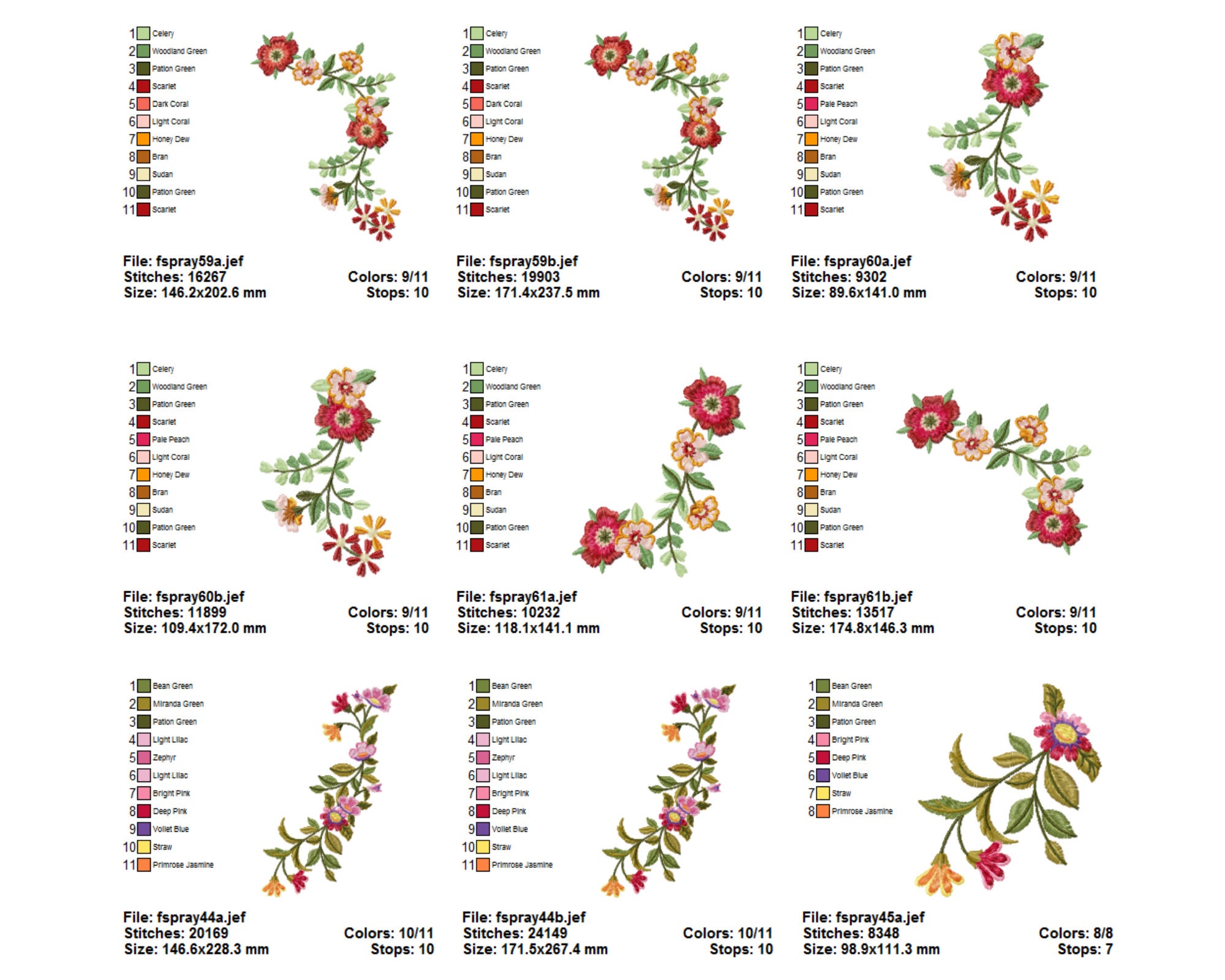 36 Flower Embroidery Design Bundle 2 Sizes Instant | Etsy