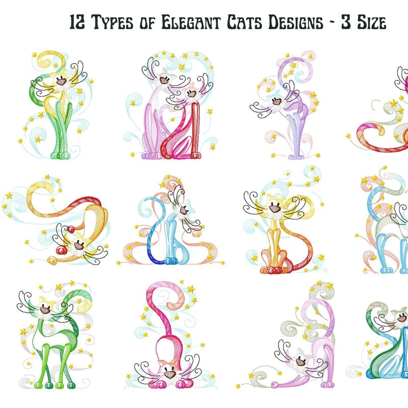 Machine Embroidery Designs Cats - Etsy