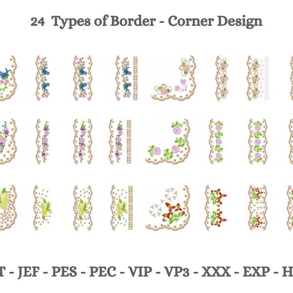 Corner Embroidery Designs - Etsy