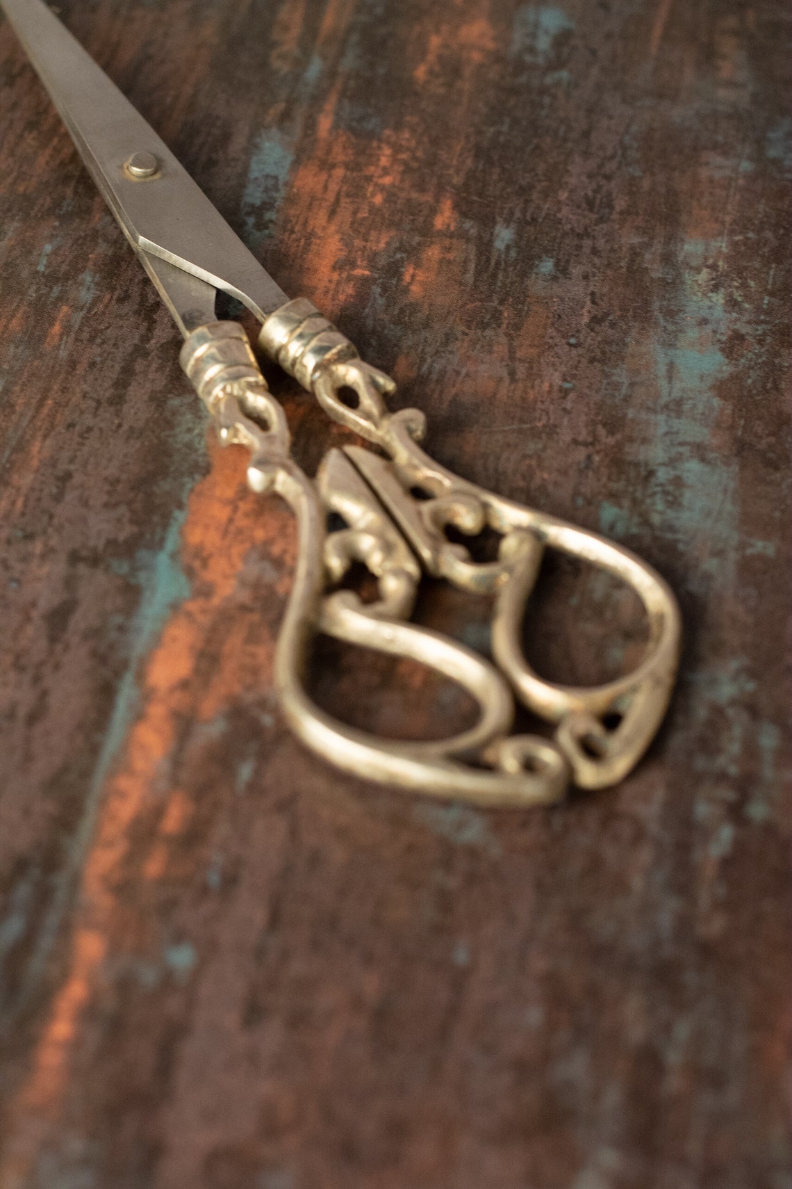 Vintage Decorative Scissors Tailor Scissor Antique Brass - Etsy