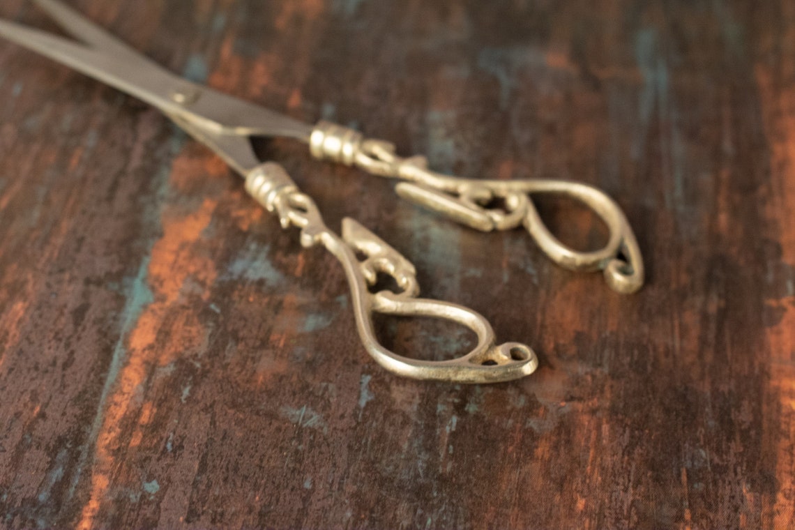 Vintage Decorative Scissors Tailor Scissor Antique Brass - Etsy
