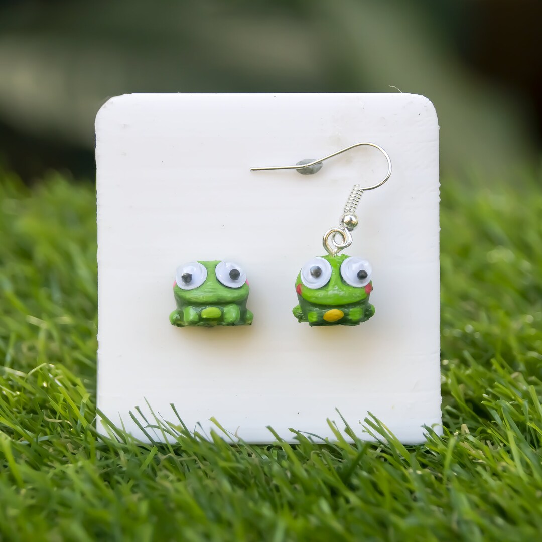 Cute Frog Earrings, Googly Eye, Handmade Jewellery. 3D Printed Gift Ideas - Etsy