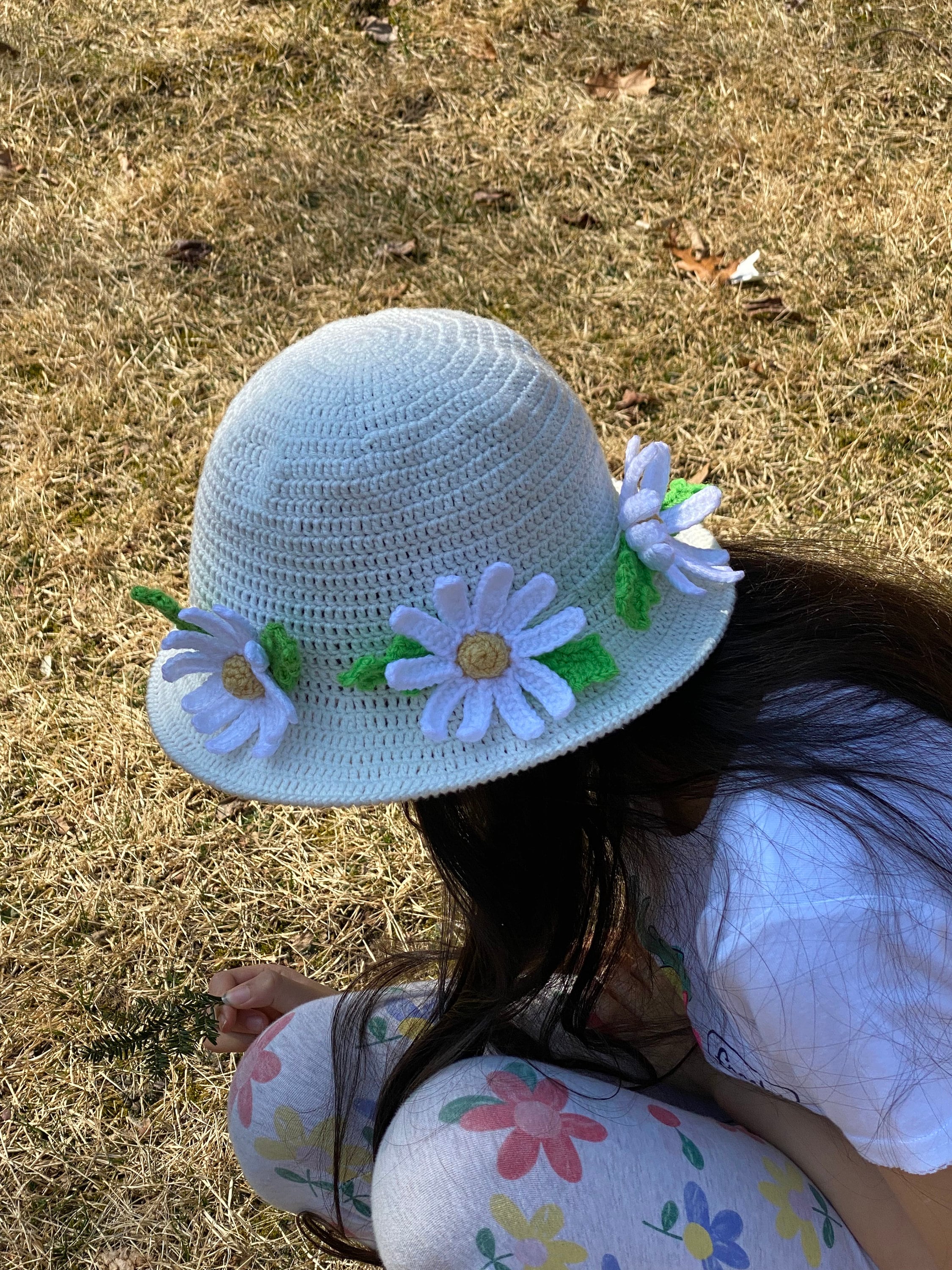 Pattern Only | Crochet Daisy Hat Pattern | Crochet Spring Hat Pattern ...