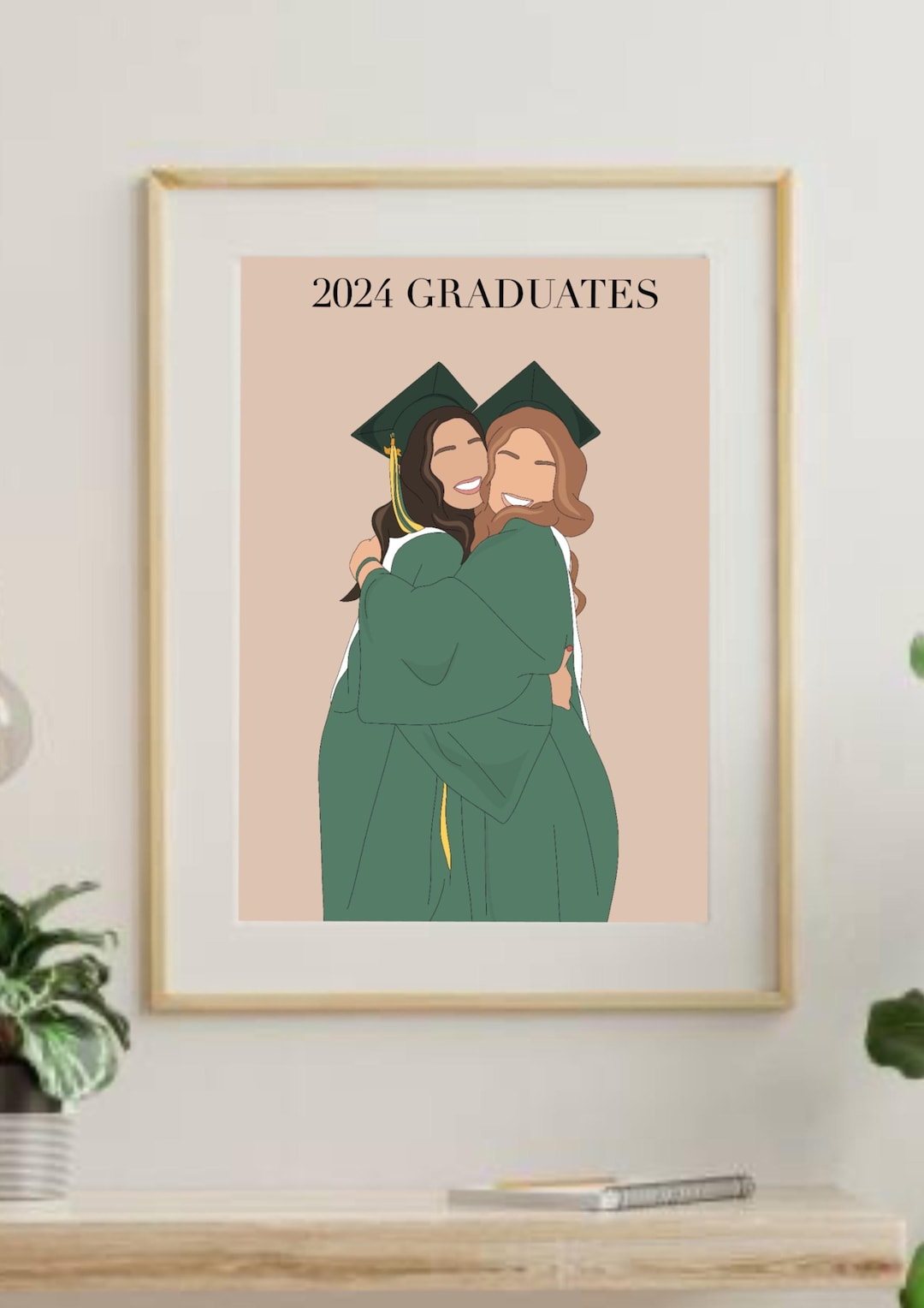 Graduation Gift, Faceless Digital Portrait, Custom Illustration ...