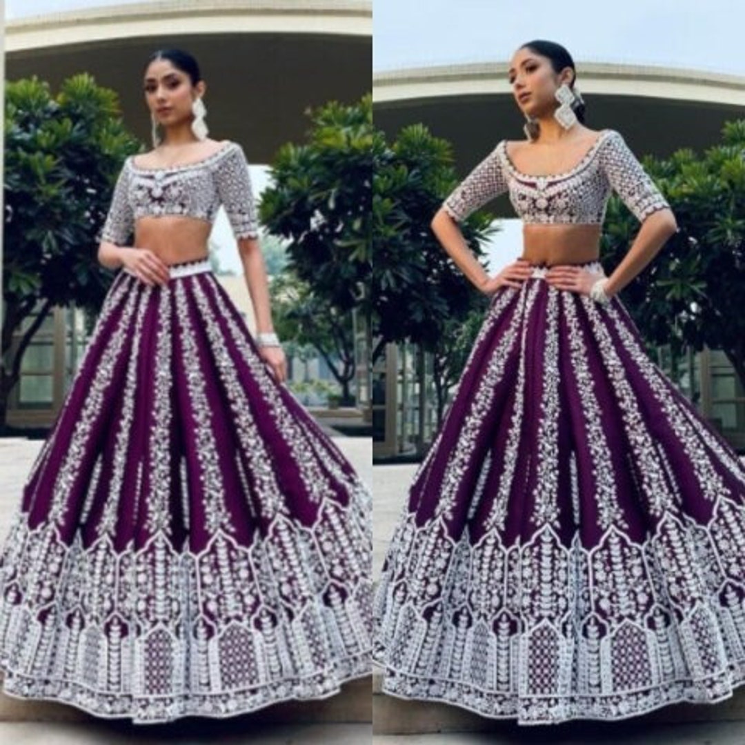 Purple Designer Cording Sequence Work Lehenga Choli With - Etsy