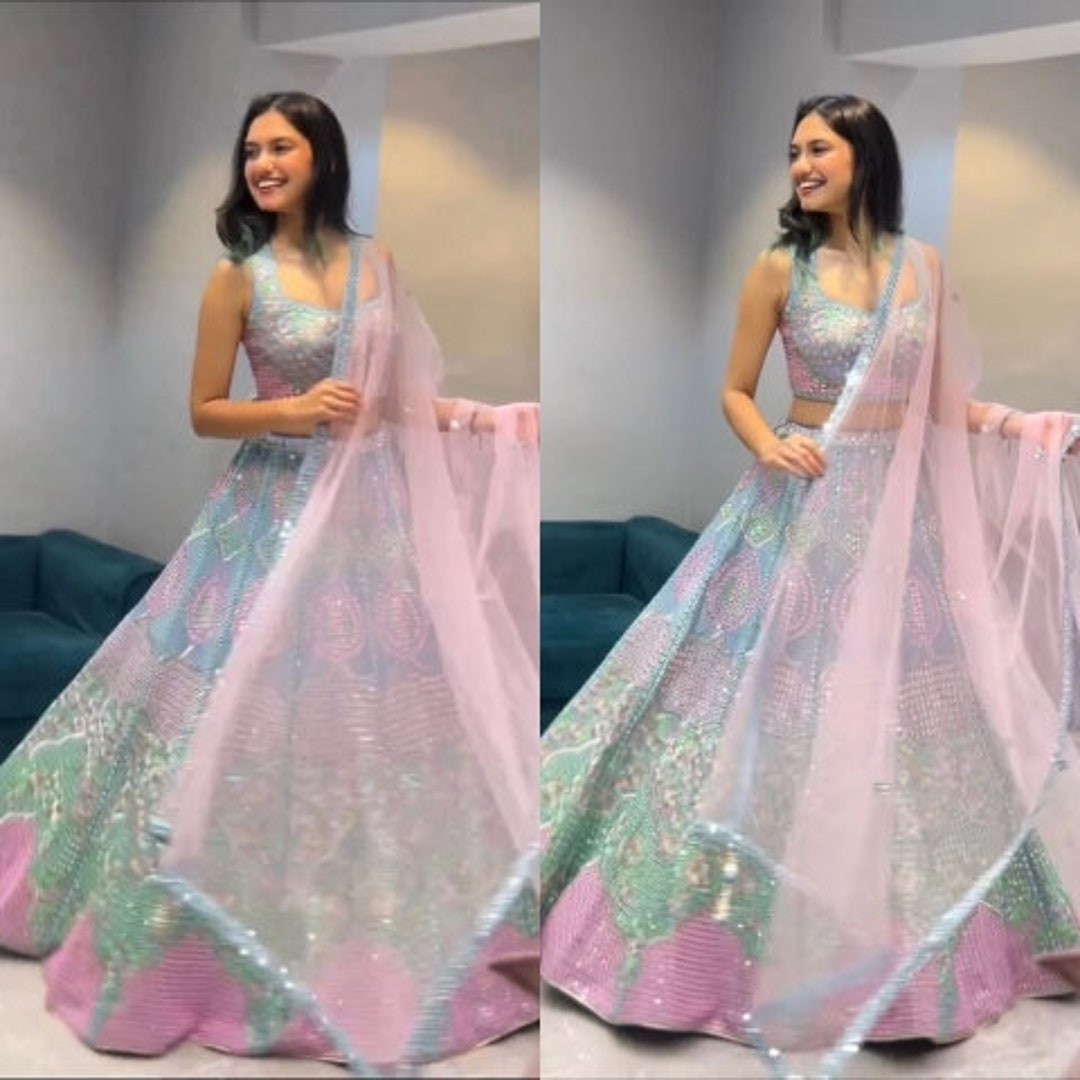 Wedding Special Embroidered Sequence Work Designer Lehenga Choli ...