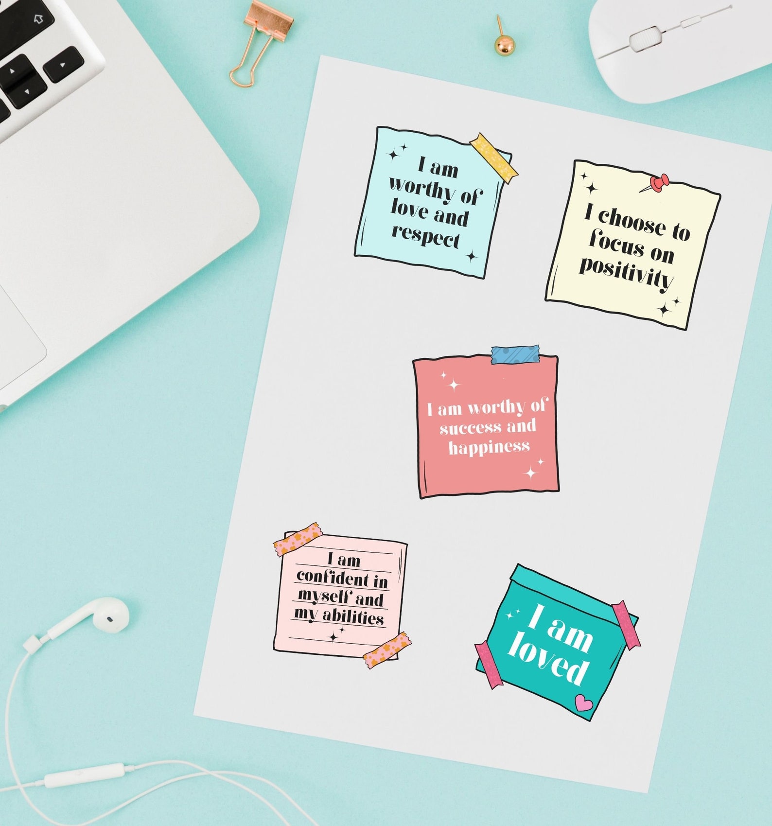Daily Affirmation Sticky Notes,planner Stickers,printable Stickers ...