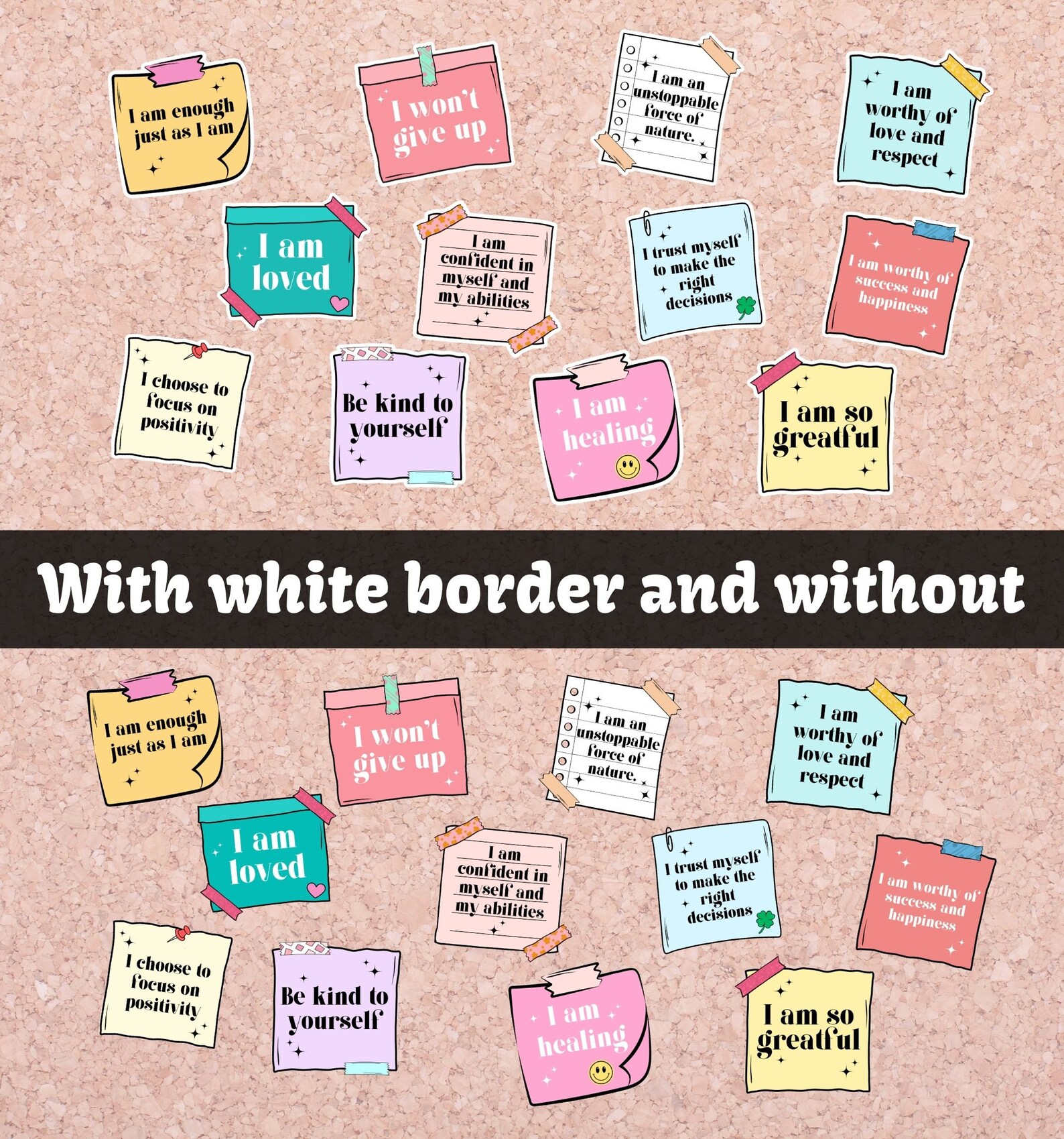 Daily Affirmation Sticky Notes,planner Stickers,printable Stickers ...