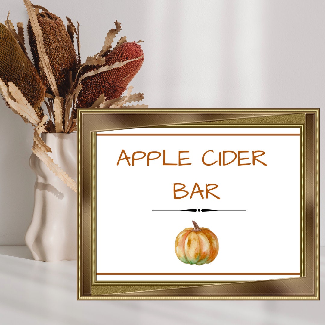 Apple Cider Bar, Digital Download, Printable, Fall - Etsy
