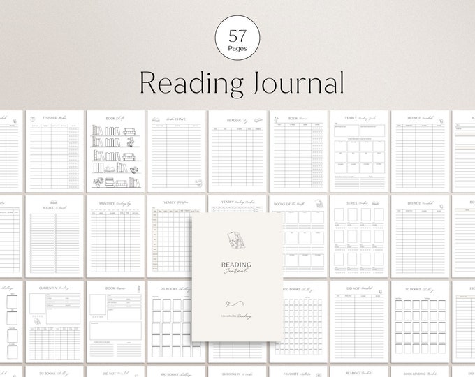Printable Reading Tracker Journal Reading Log Book Tracker Book Journal ...
