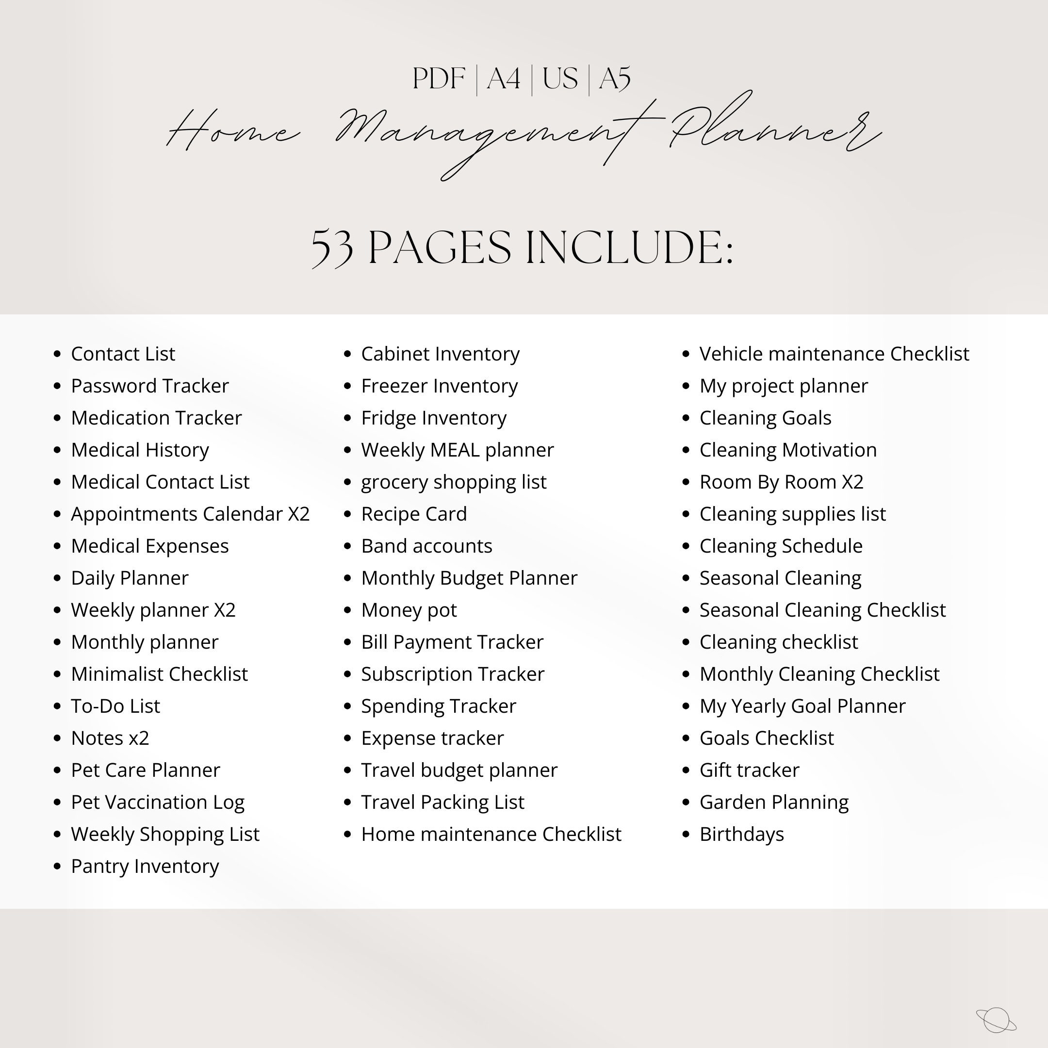 Home Management Binder Cleaning Schedule ADHD Planner - Etsy