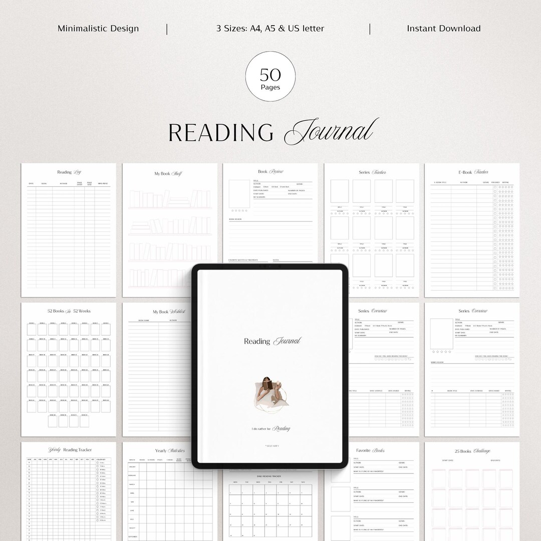 Printable Reading Tracker Journal | Reading Log | Book Tracker | Book ...