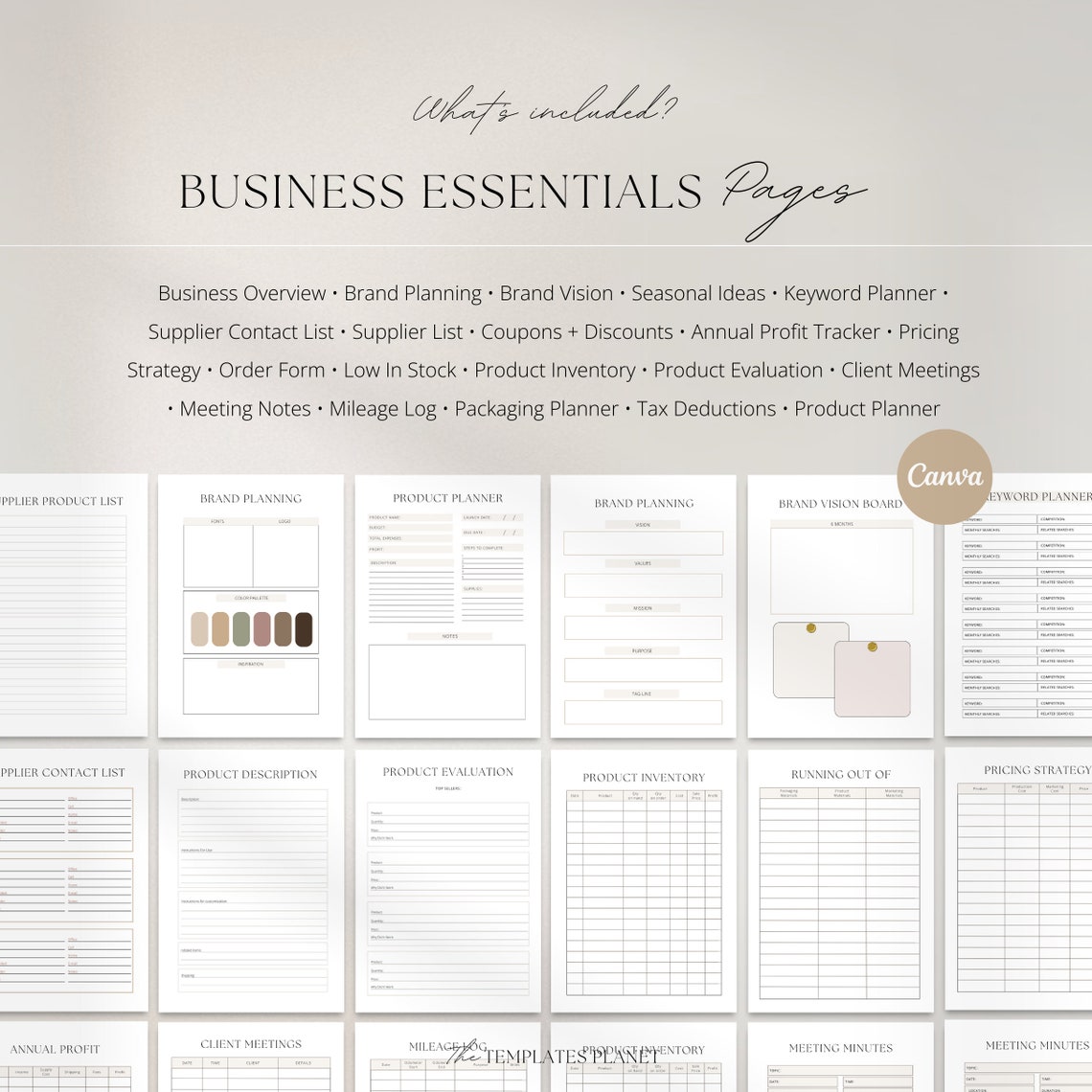 2024 Printable Business Planner Bundle: Editable Small - Etsy Canada