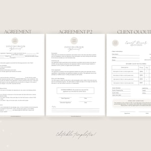 Event Decorating Services Contract Template, Editable Event Planner ...