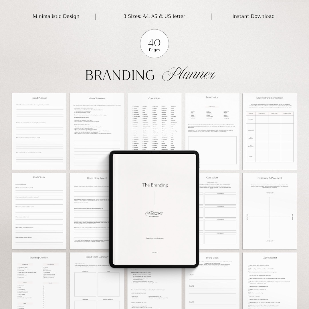 Branding Planner & Workbook | Brand Strategy | Business Branding ...
