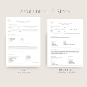 Brow Wax & Tint Client Forms Bundle – Editable Esthetician Templates ...