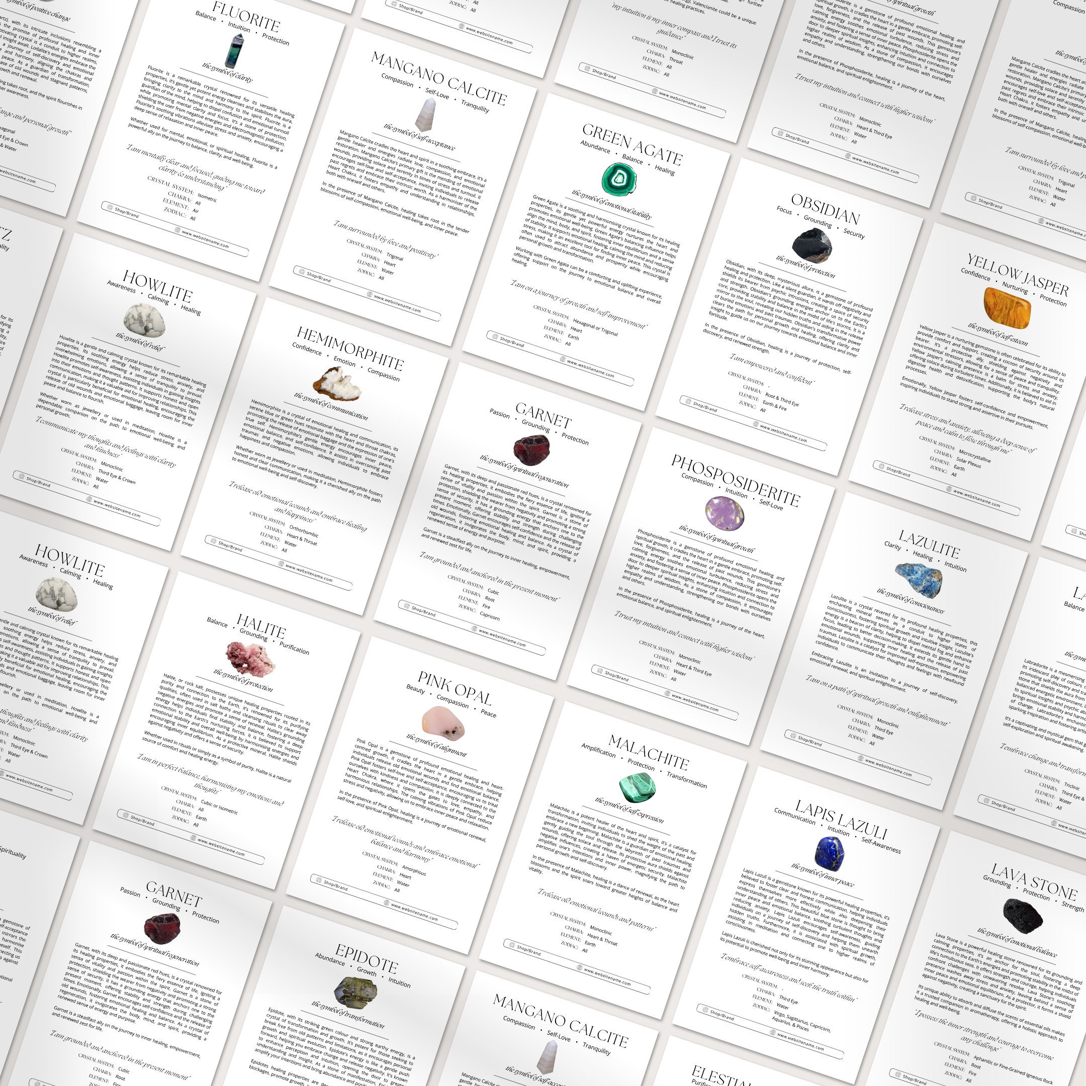 Editable Crystal Meaning Cards, Printable Gemstone Meaning Cards ...