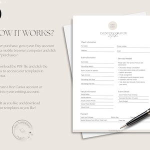Event Decorating Services Contract Template, Editable Event Planner ...
