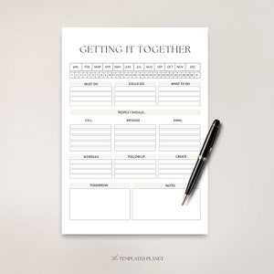 Brain Dump, ADHD Daily Planner, Productivity, Priority Matrix, Thoughts ...