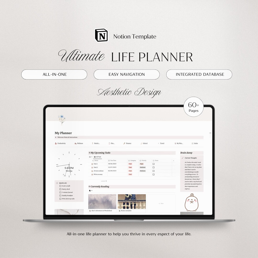 The Ultimate Notion Life Planner | All in One Notion Template | That Girl | Notion Aesthetic ...