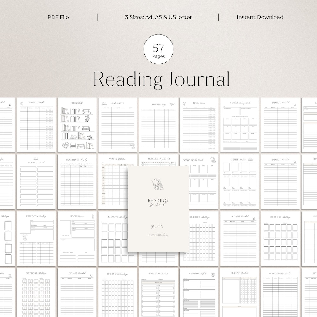 Printable Reading Tracker Journal | Reading Log | Book Tracker | Book ...