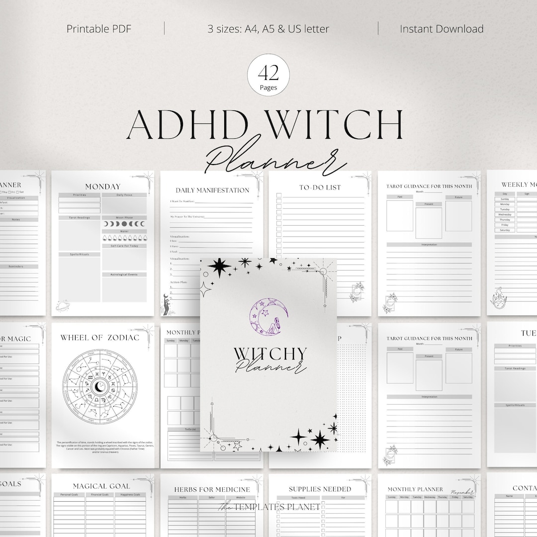 Witchy Planner, Witch Planner, Witchy Digital Planner, Witch Journal ...