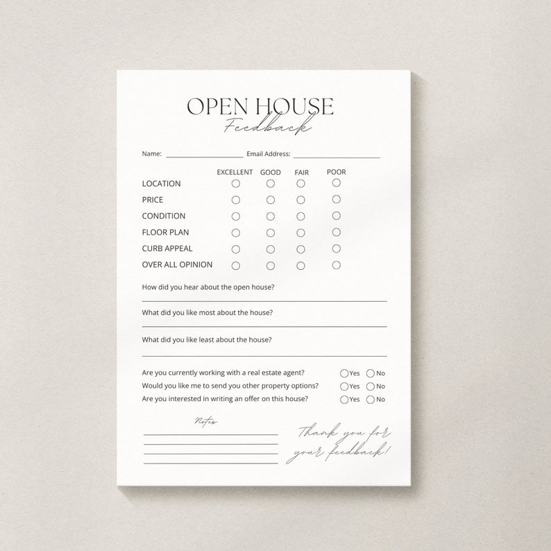 Open House Sign in Sheet Editable Template | Real Estate Marketing ...
