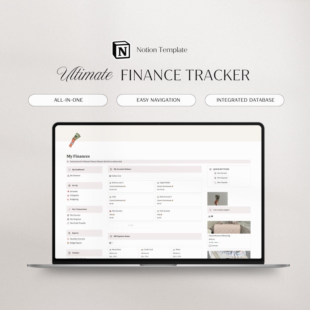 Notion Template Personal Finance Tracker Budget Tracker | Income and ...