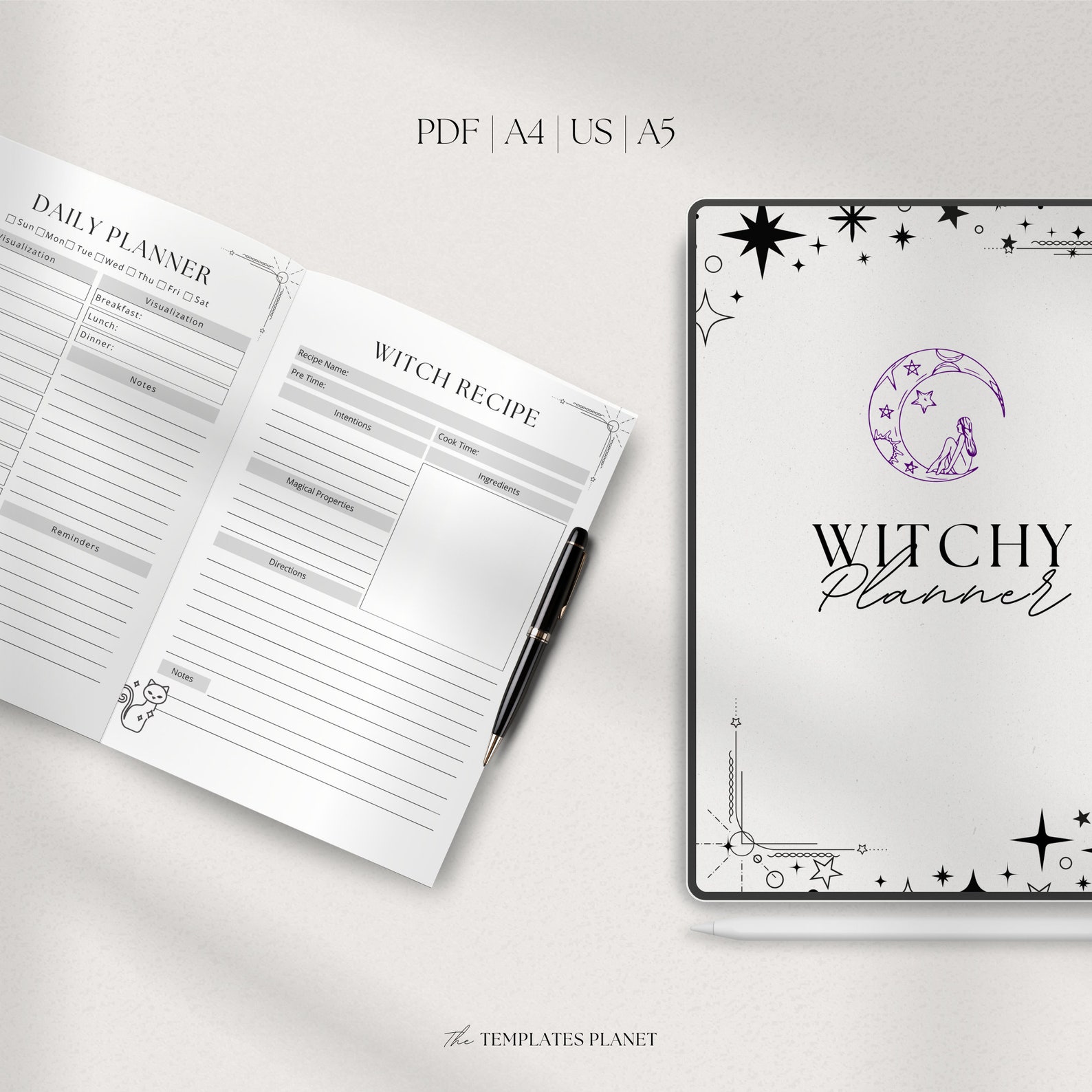 Witchy Planner, Witch Planner, Witchy Digital Planner, Witch Journal ...