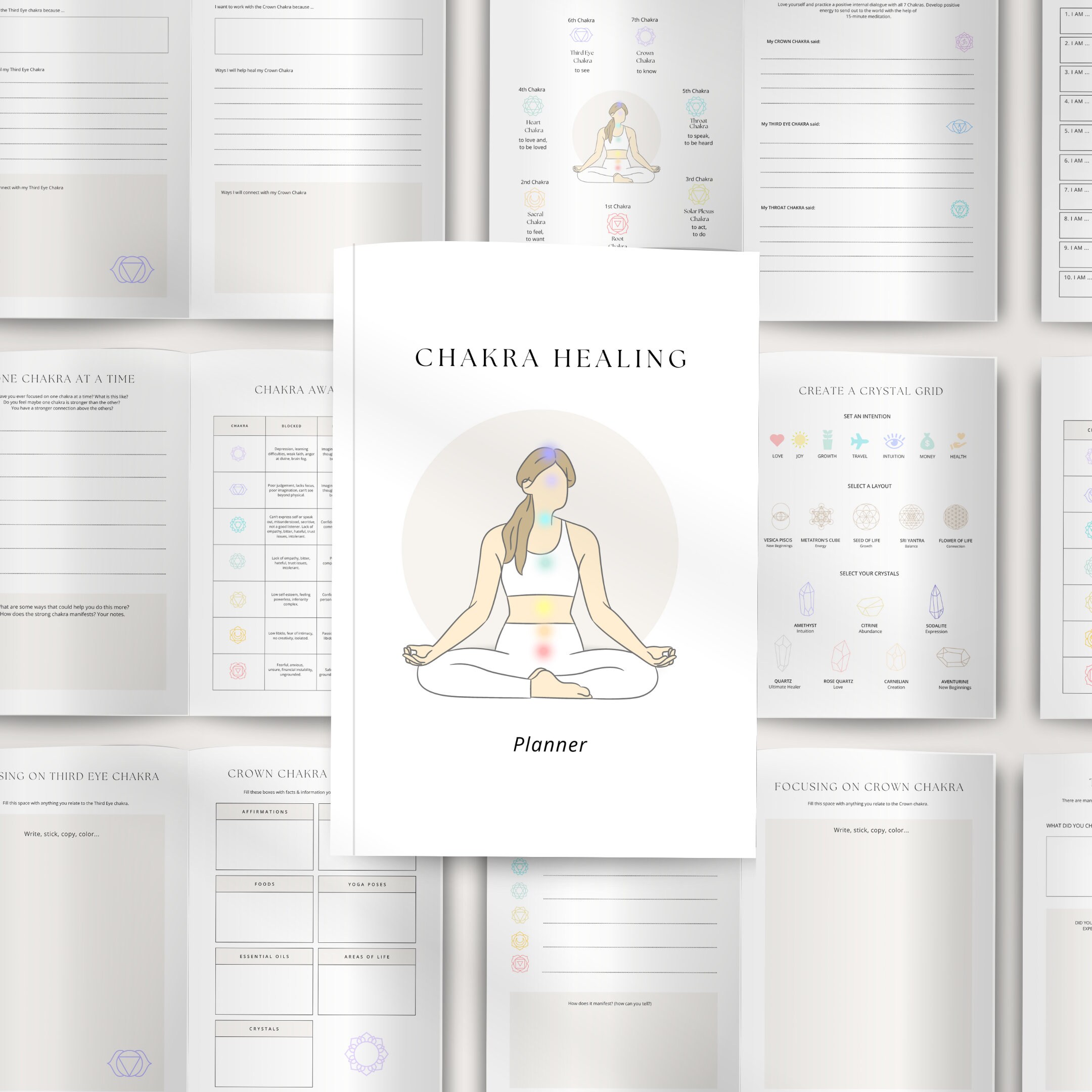 Chakra Healing Workbook, Chakras Journal, Crystal Healing, Spiritual ...