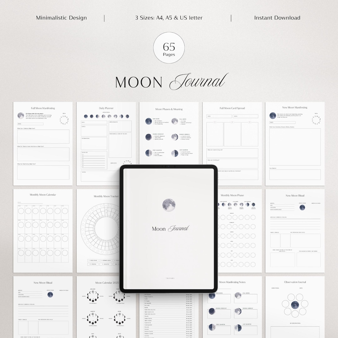 2026 Moon Journal for Moon Rituals and Manifestation, Lunar Calendar ...