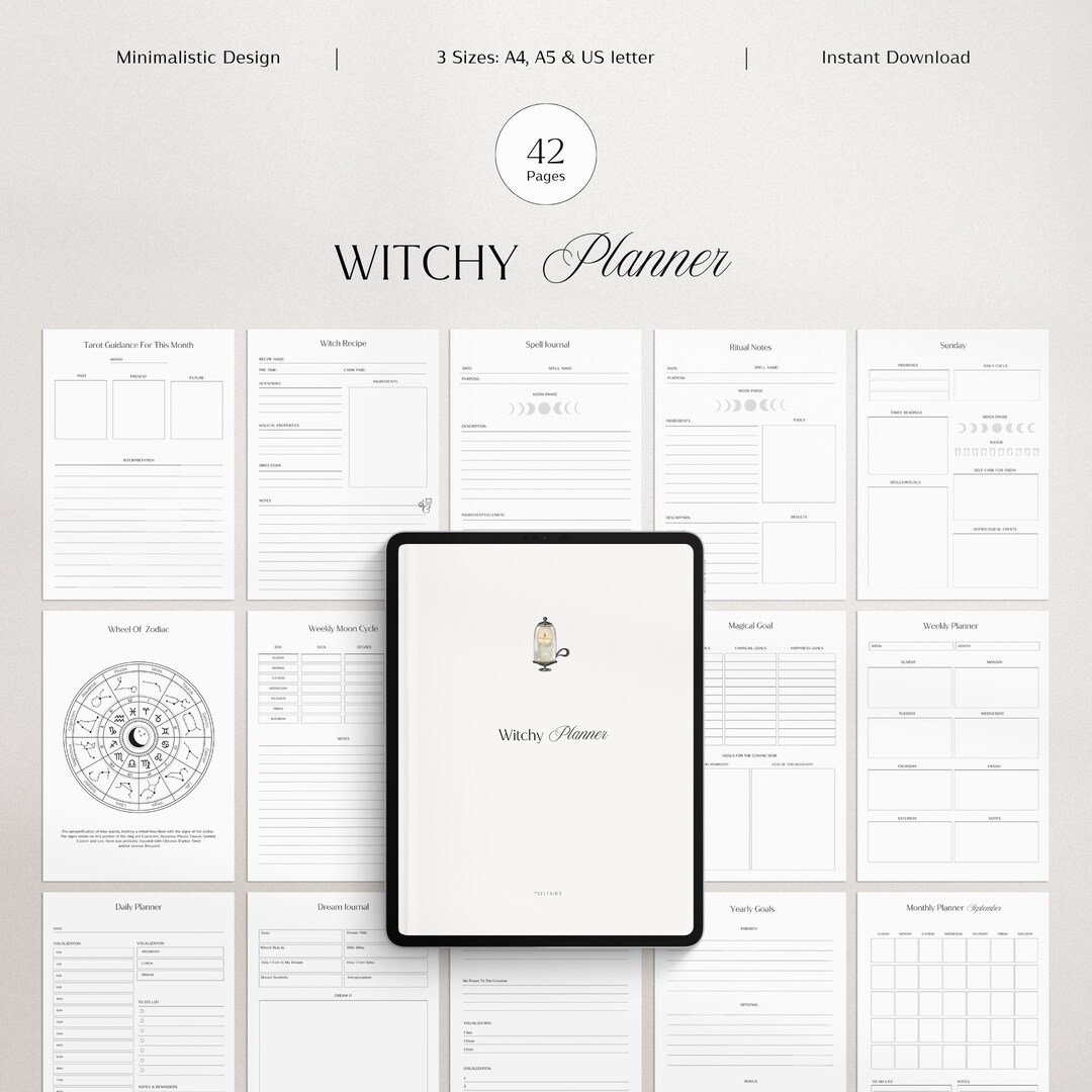 Witchy Planner | Witch Planner Printable | Witchy Digital Planner ...
