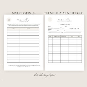 Microneedling Forms Bundle EDITABLE TEMPLATES, Microneedling Aftercare ...