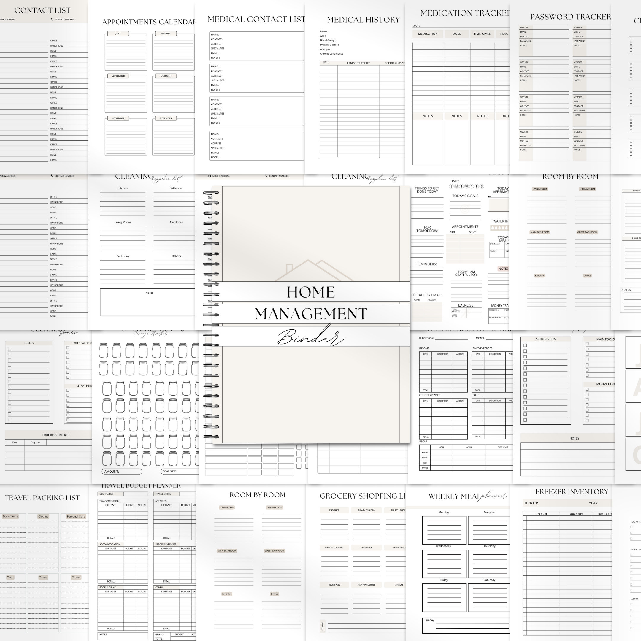 Home Management Binder Cleaning Schedule ADHD Planner - Etsy