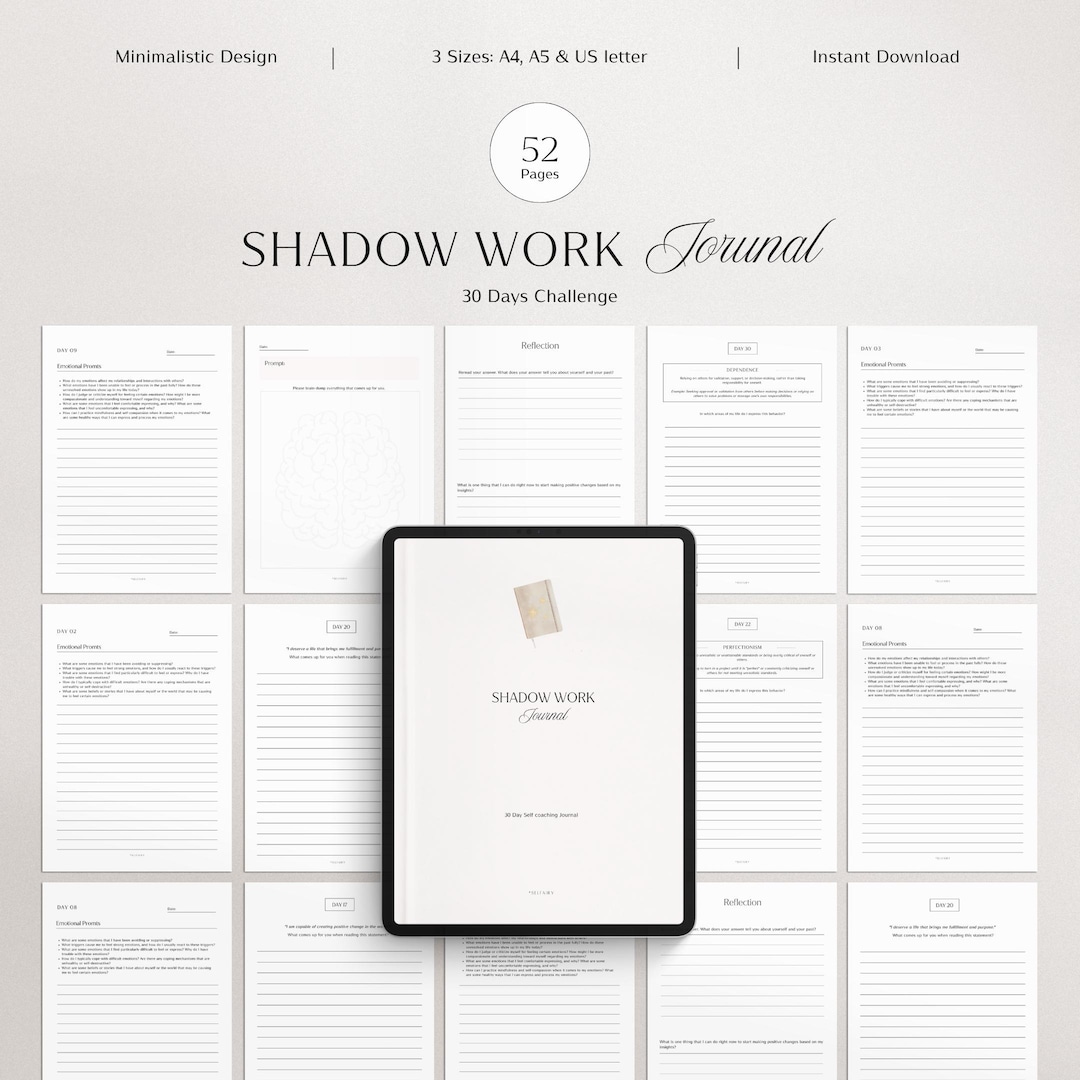 Shadow Work Journal | Printable & Digital | Book of Shadows | Mental ...