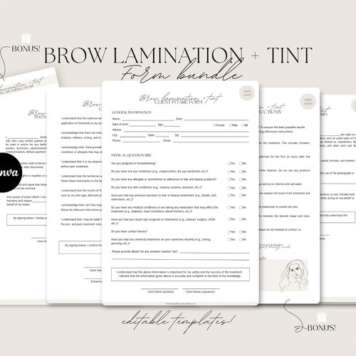 Brow Lamination Consent Form - Etsy