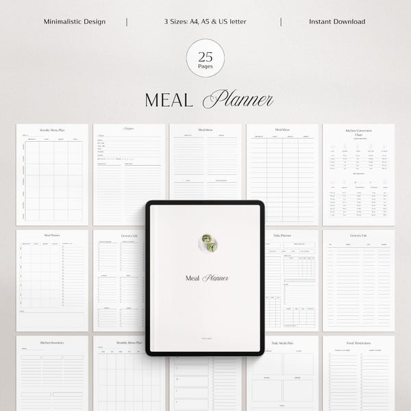 Meal Planner Journal - Etsy