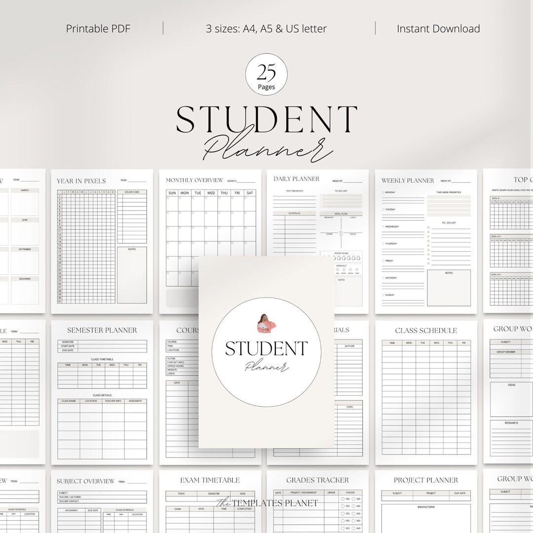 Student Planner, Academic Planner, College Planner, Productivity ...