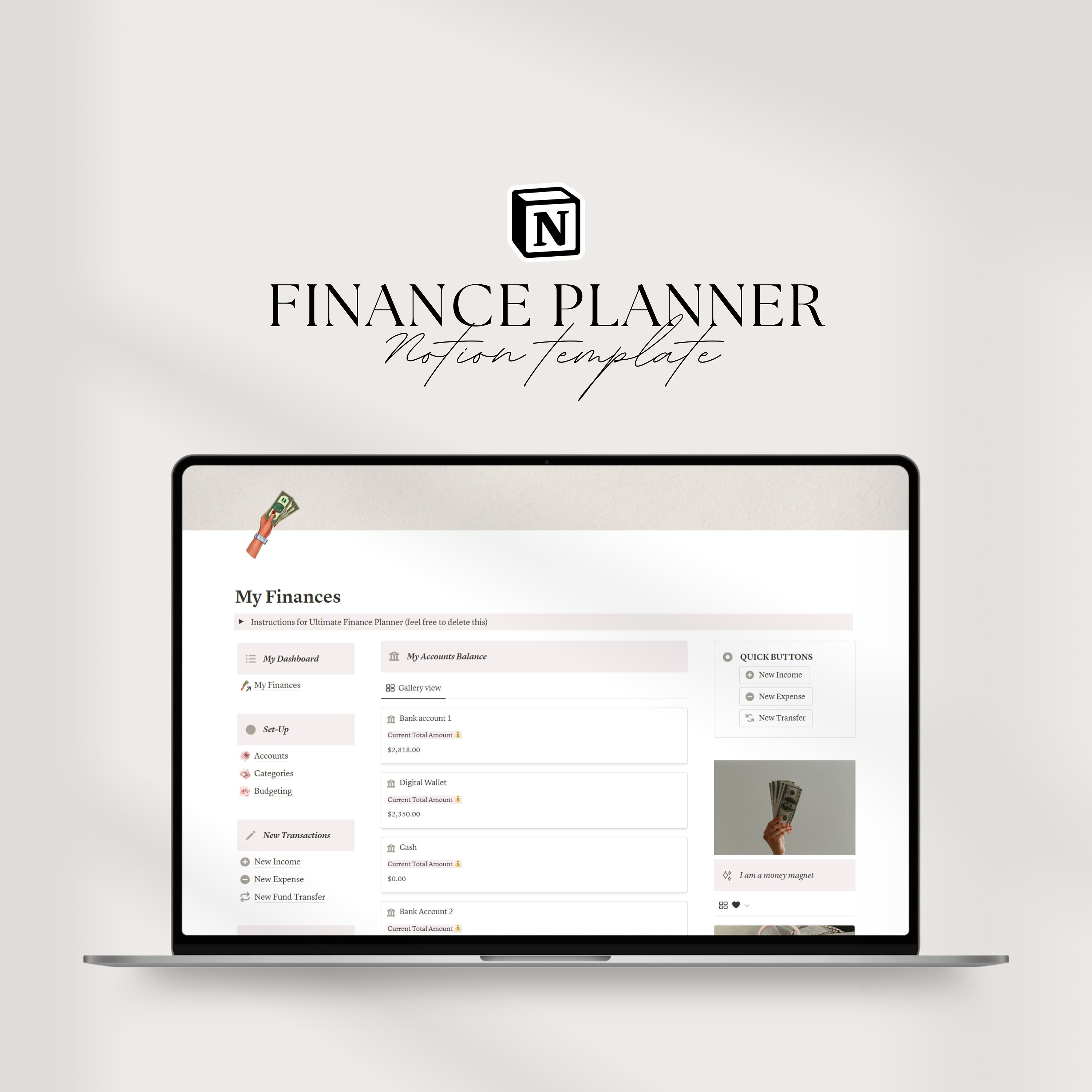 Notion Finance Planner Template, Finance Tracker, Notion Template ...