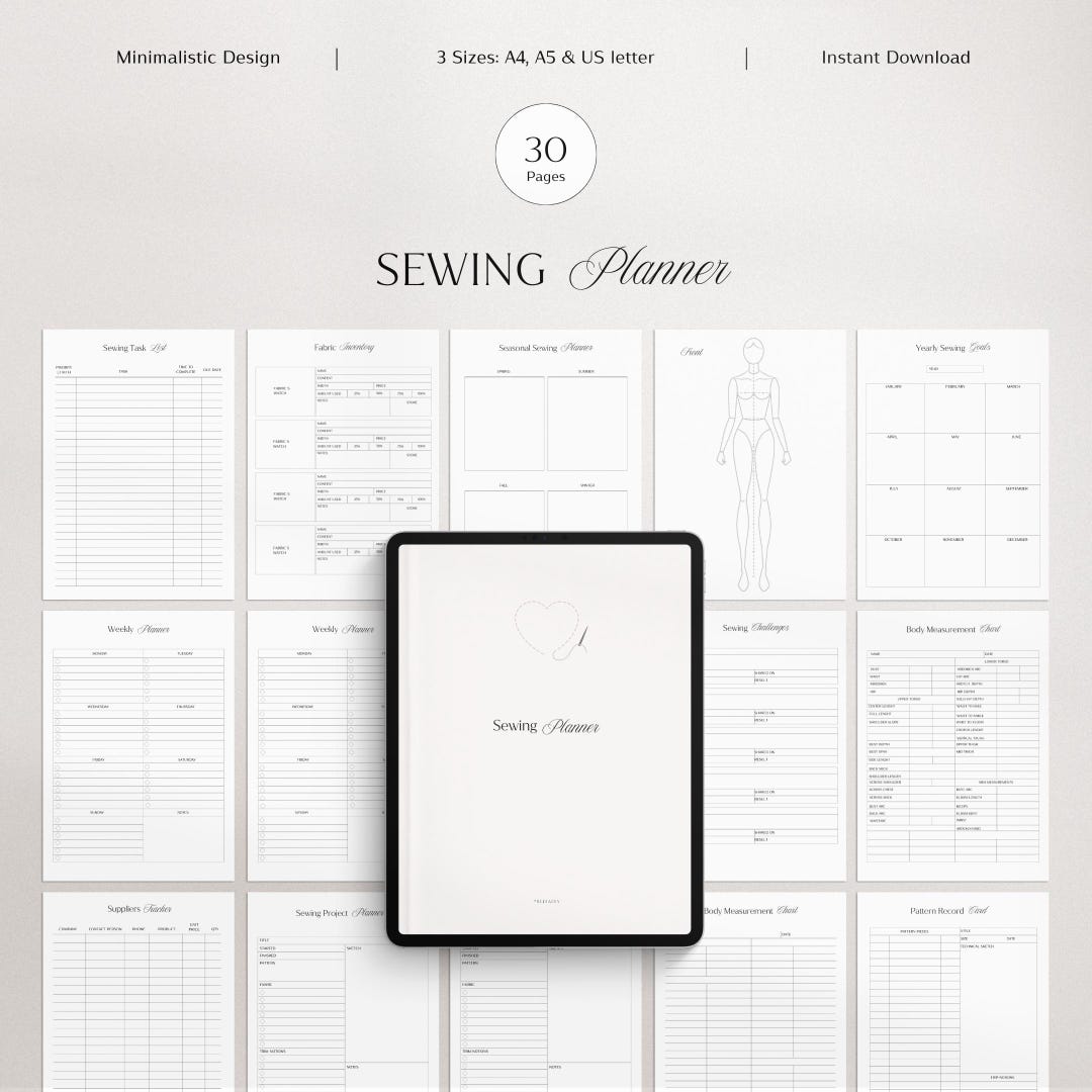Sewing Planner | PDF Sewing Planner | Sewing Pattern Organizer | Sewing ...