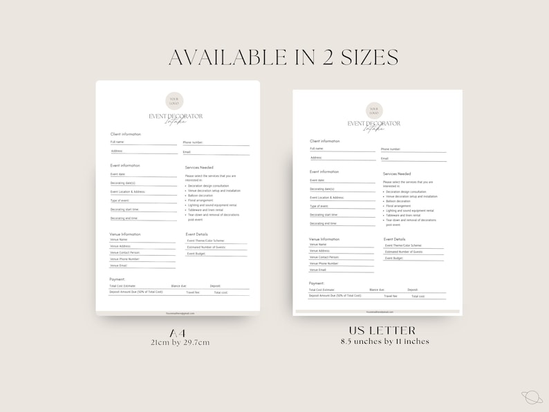 Event Decorating Services Contract Template, Editable Event Planner ...