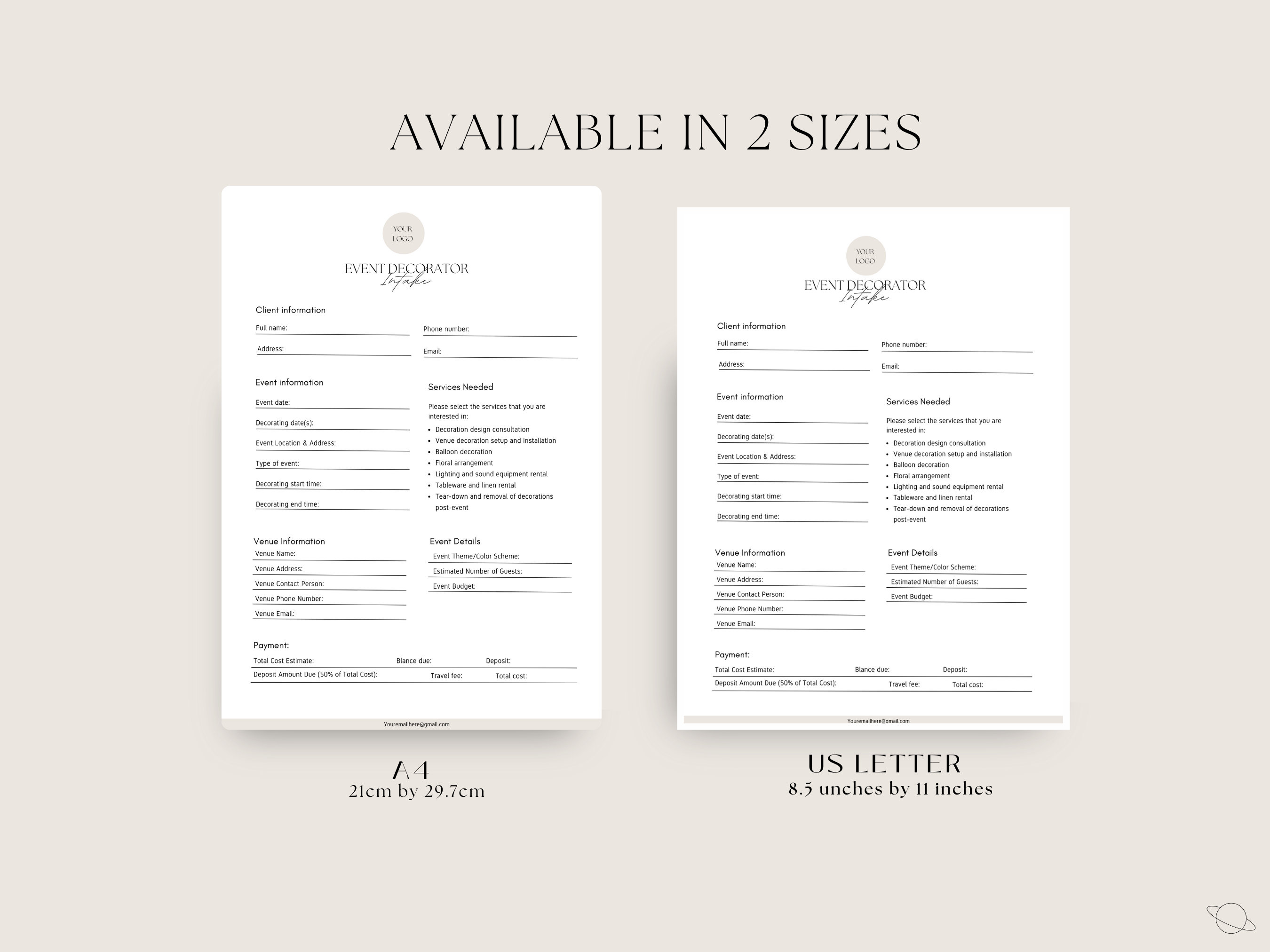 Event Decorating Services Contract Template, Editable Event Planner ...