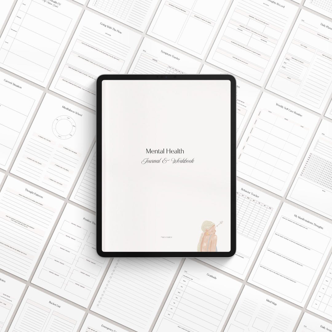 Mental Health Journal Workbook | Anxiety Journal | Mood Tracker ...