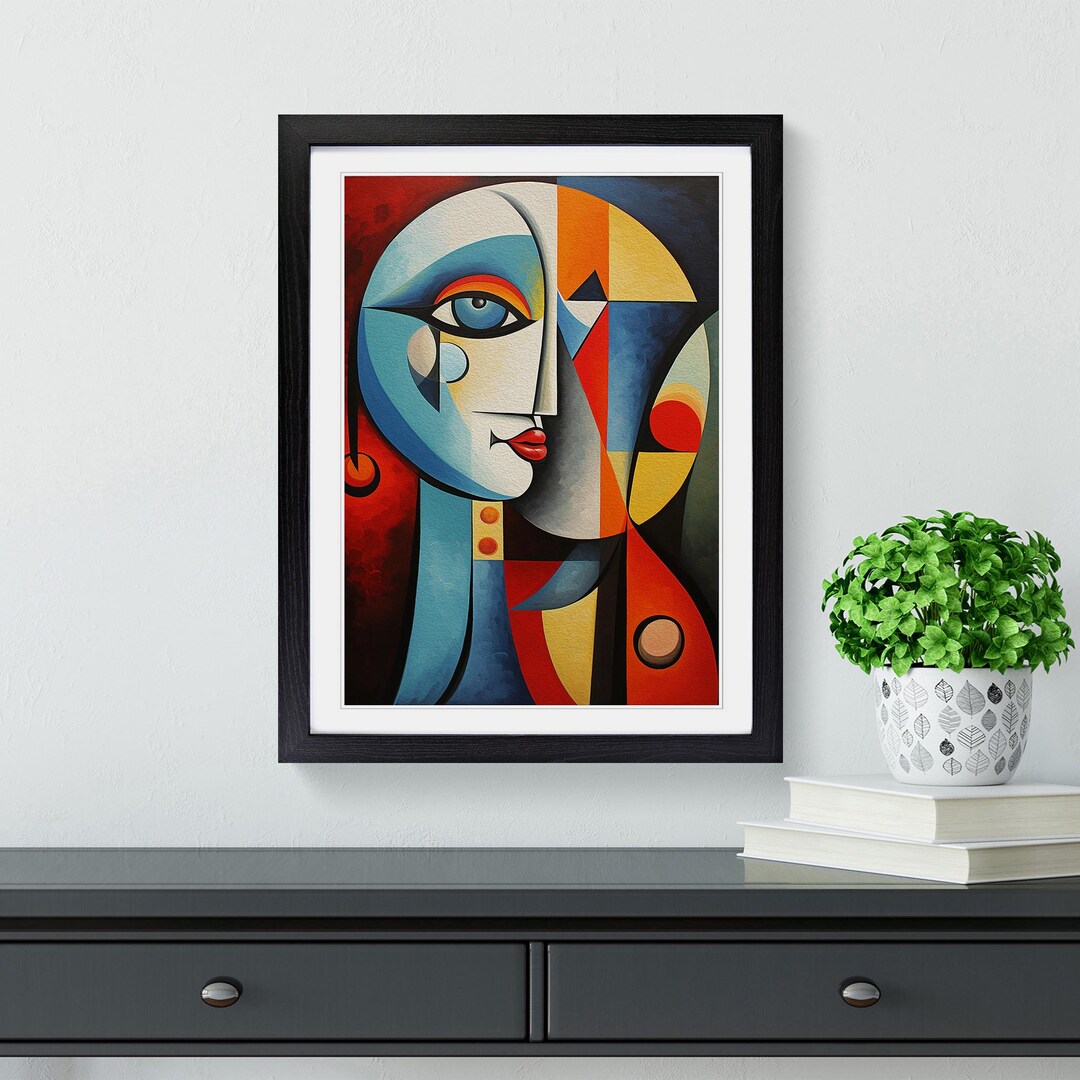 Picasso Inspired Woman No.2 Art Print, Framed Portrait Wall Decor ...